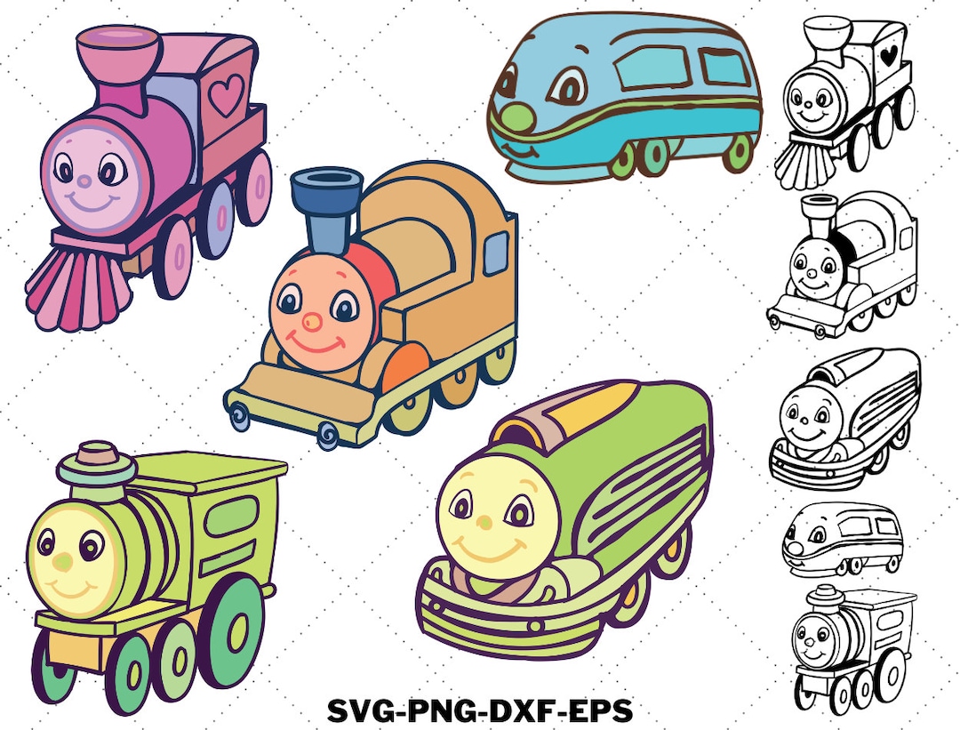 Locomotive Bundle SVG - Locomotive SVG - Locomotive Thomas SVG - Cute ...