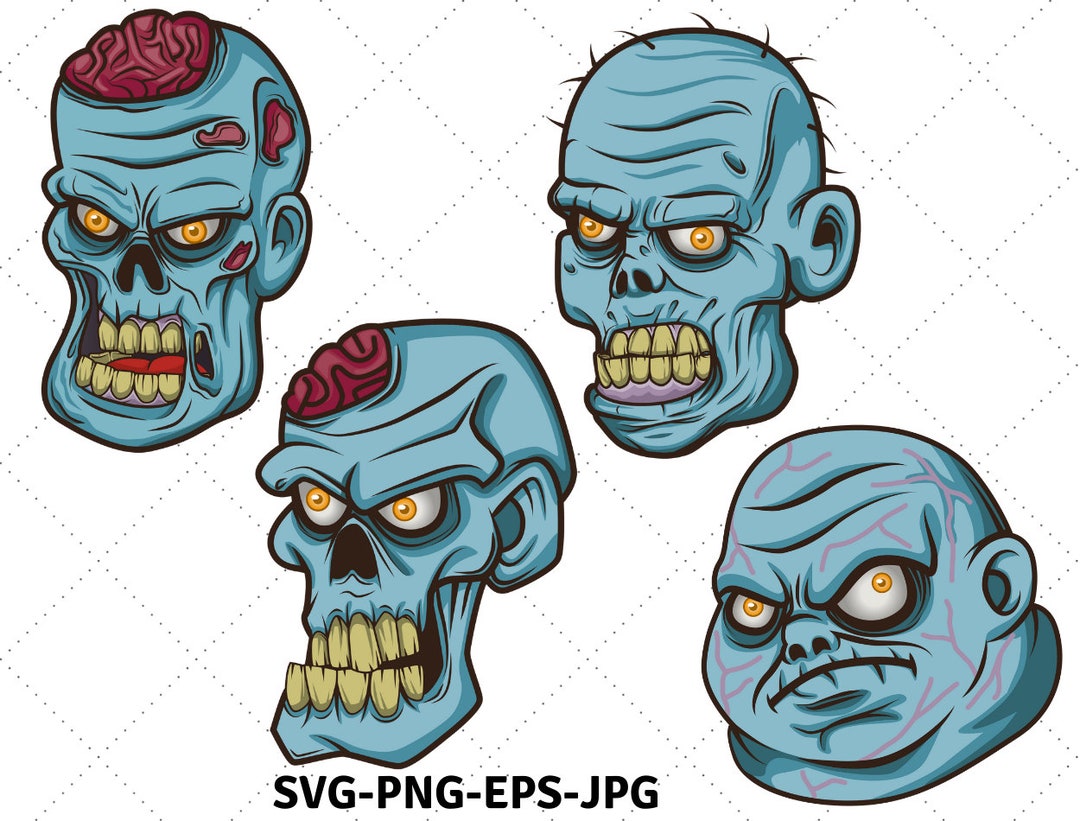 Zombies Bundle SVG - Helloween Svg, Zombie Clipart Cutting File , SVG ...