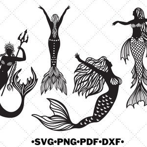 Mermaid Svg Mermaid Bundle Svg Png Jpg Eps Dxf Svg - Etsy