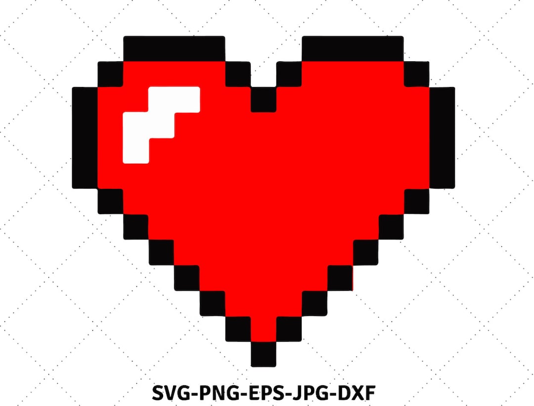 Pixel Art Heart SVG - Heart SVG - T Shirt Design - Clip Art - Image ...