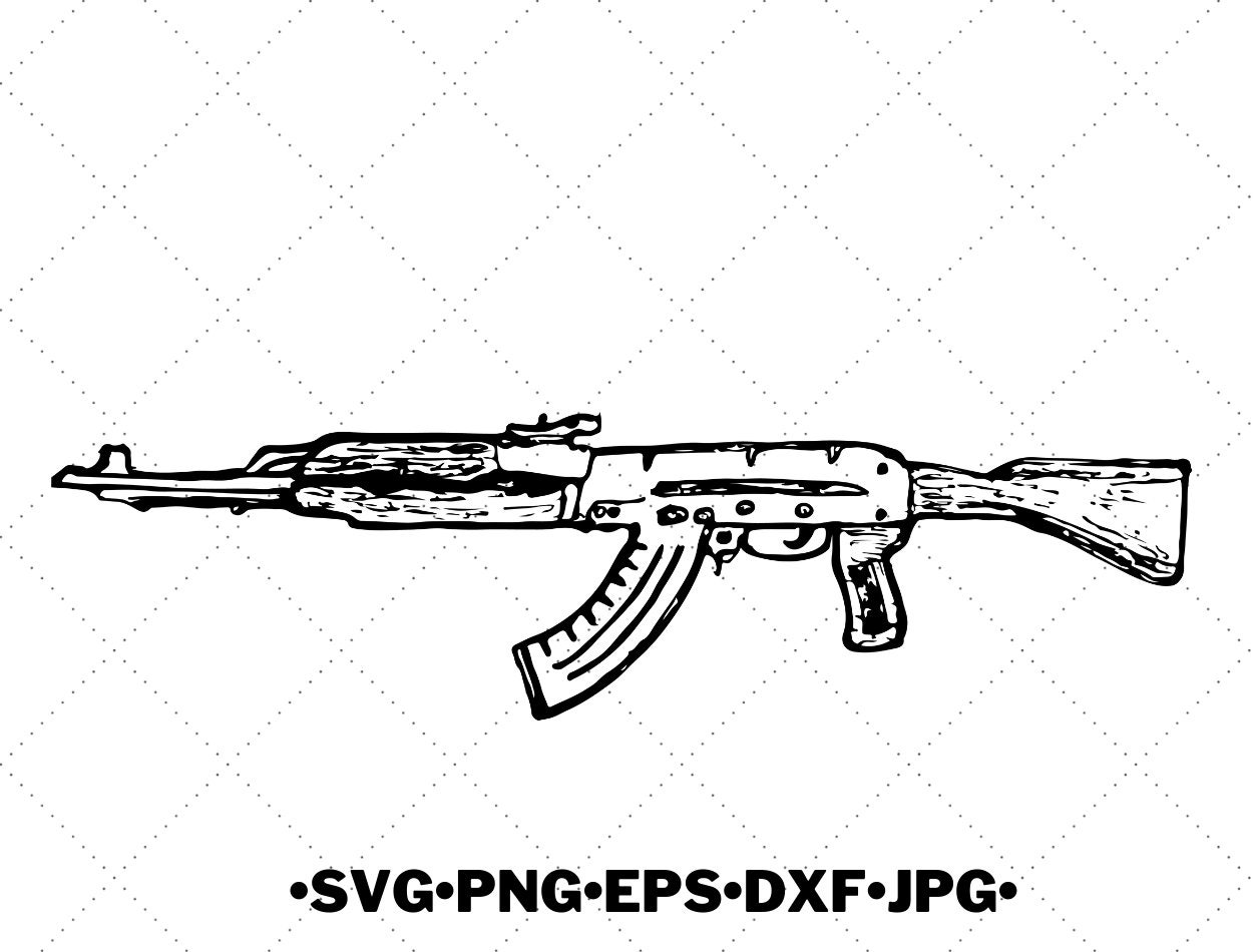 Hand Drawing Ak 47 SVG Gun Svg Ak 47 SVG Png Jpg Eps - Etsy