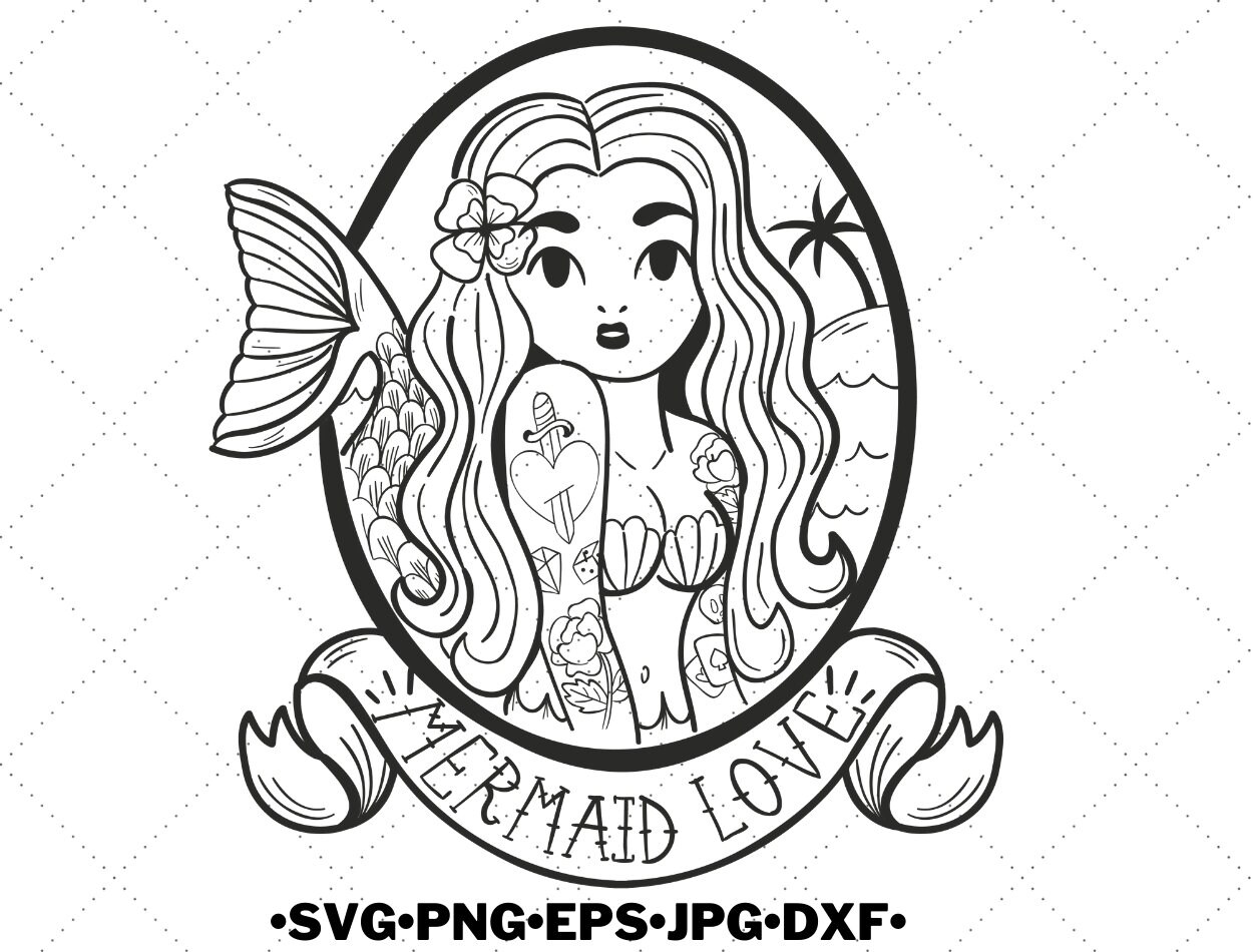 Mermaid Svg Mermaid Tail Svg Png Jpg Eps Dxf Svg | Etsy