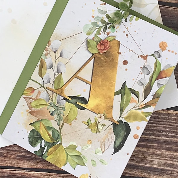 Initial Note Cards - Etsy