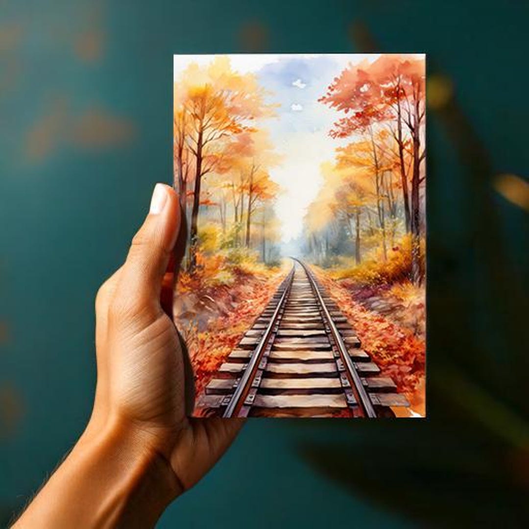 Autumn Tracks - Railroad Tracks and Forest Fall Landscape - Fall ...