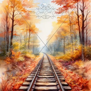 Autumn Tracks - Railroad Tracks and Forest Fall Landscape - Fall ...