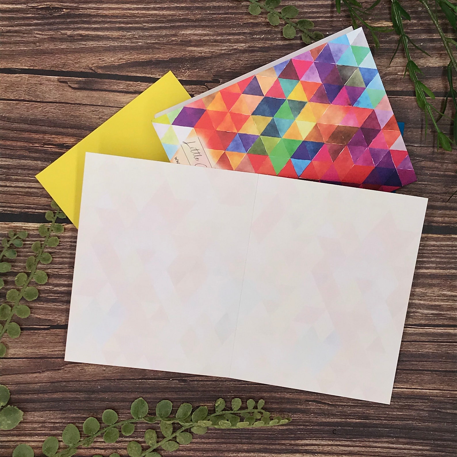 12 Note Card Gift Set - Watercolor Geometric Colorful Funny Cat ...