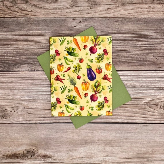 Watercolor Cards With Vegetables