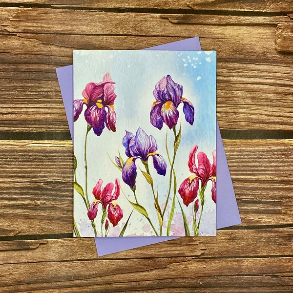 Iris Card - Etsy