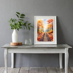 Autumn Tracks - Railroad Tracks and Forest Fall Landscape - Fall ...