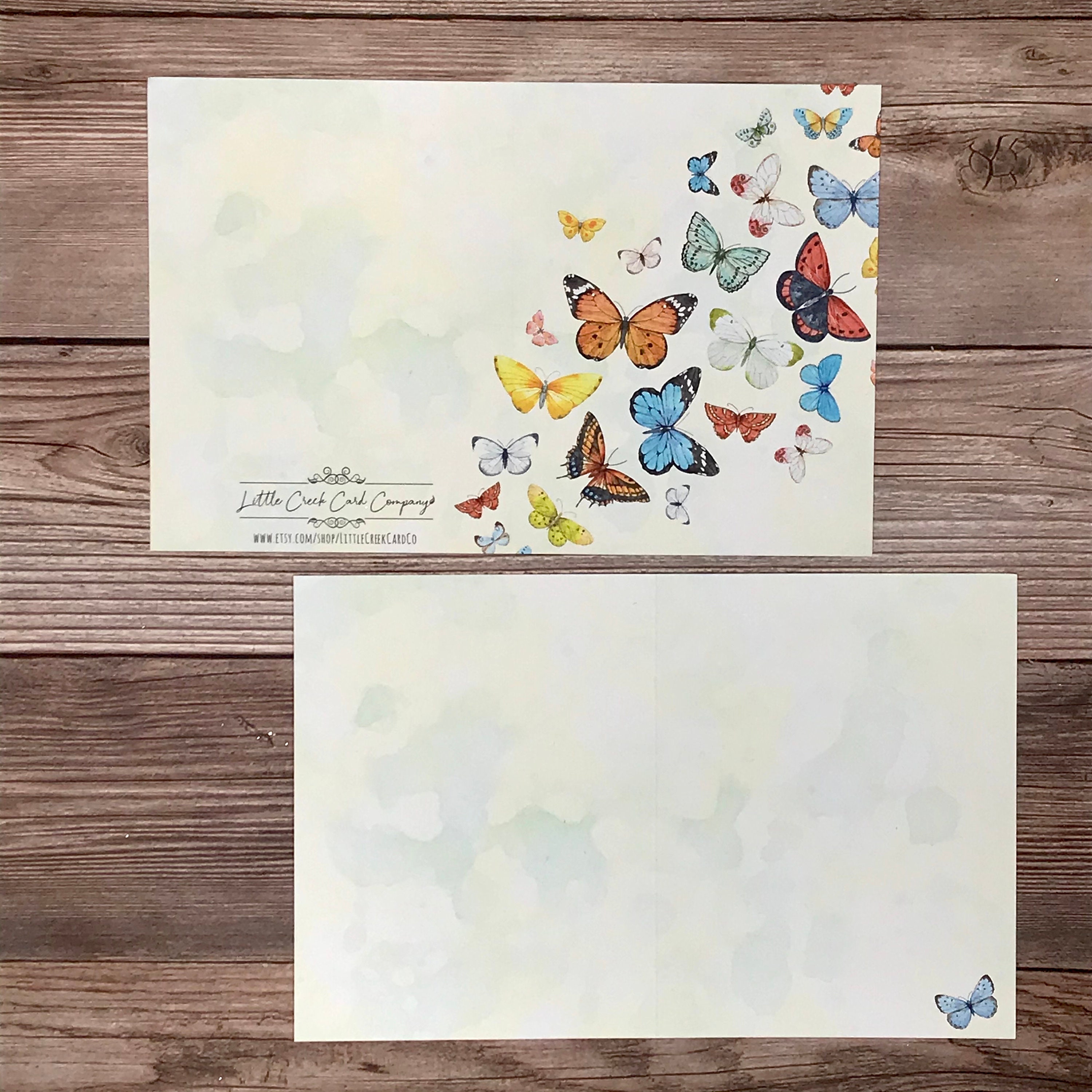 Colorful Butterfly Butterflies Watercolor -12 Card Gift Set - High-end ...