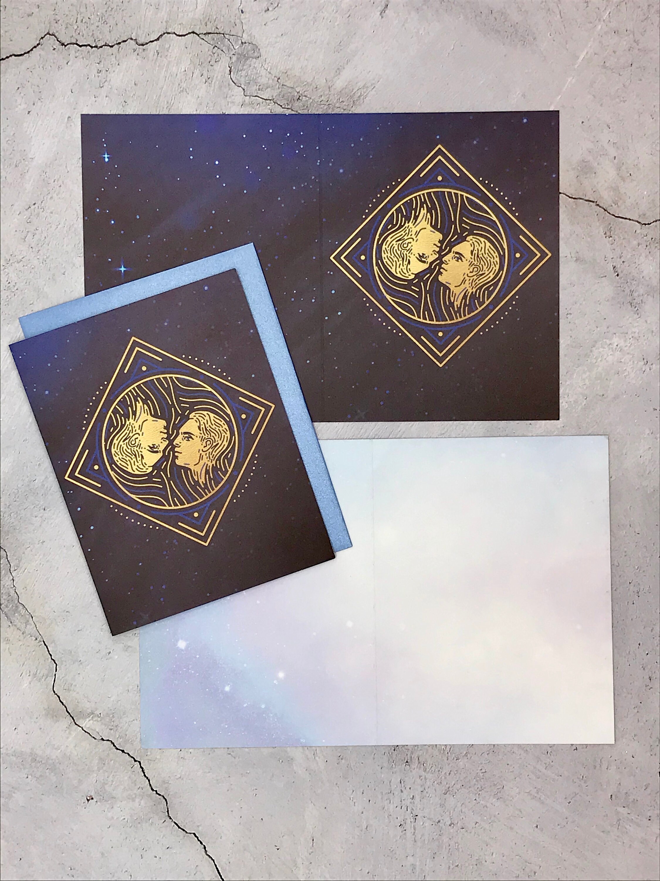 metallic envelopes high-end blank greeting cards thank you cards Gemini ...