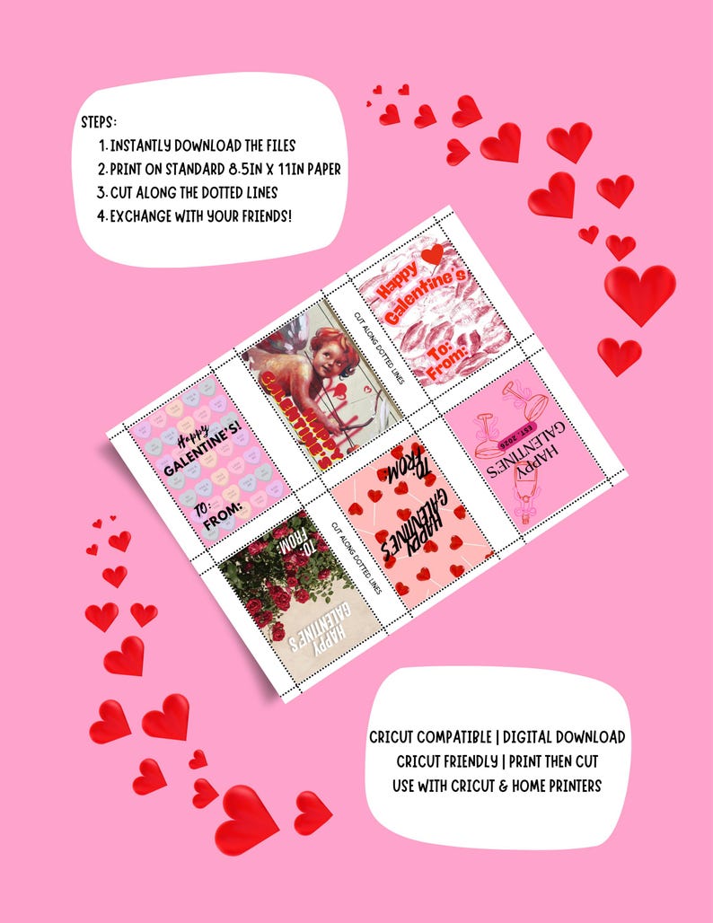 Printable Valentine's Day Cards | Mini Printable Galentine's for the ...