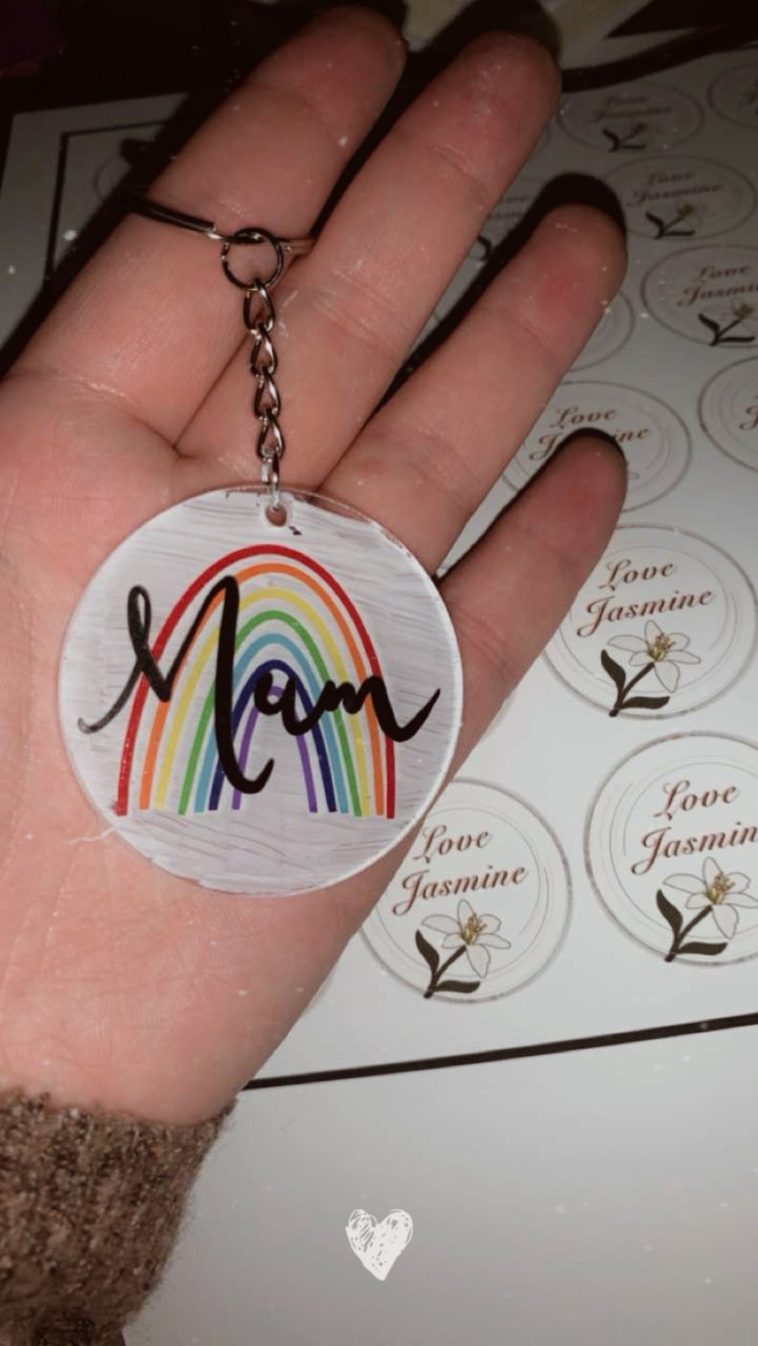 Personalised Rainbow Keyring With Resin Top Coat - Etsy UK