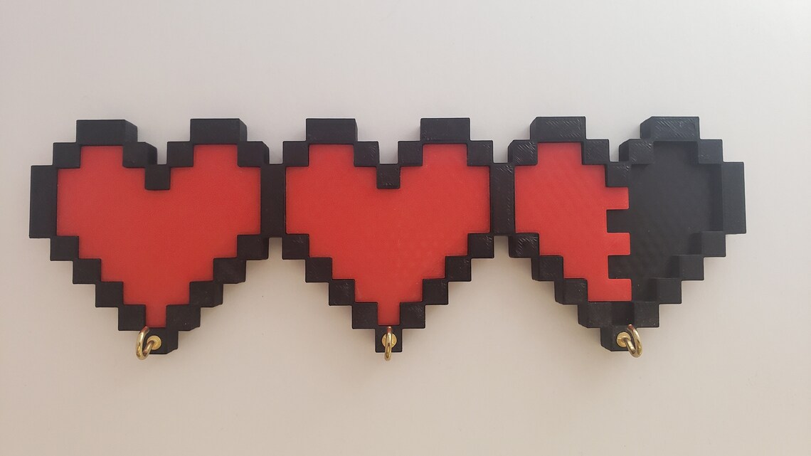 Pixel Heart 3D Printed Key Rack - Etsy