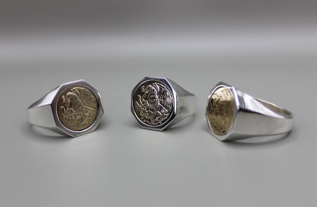MEXICAN PESO RING Coin Escudo Nacional De México Anillo Hand Made, One ...