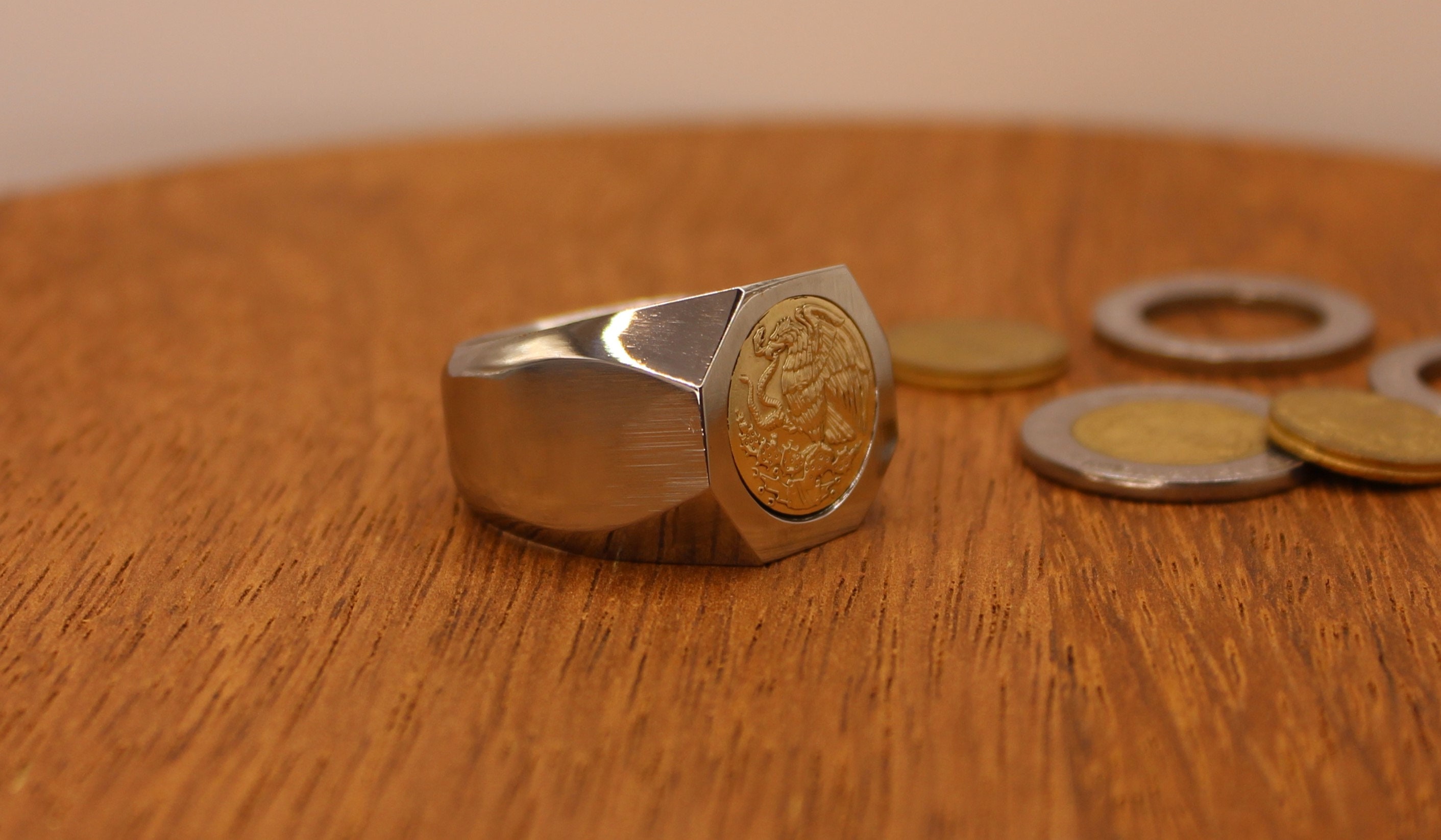 MEXICAN PESO RING Coin Escudo Nacional De México Anillo Hand Made, One ...