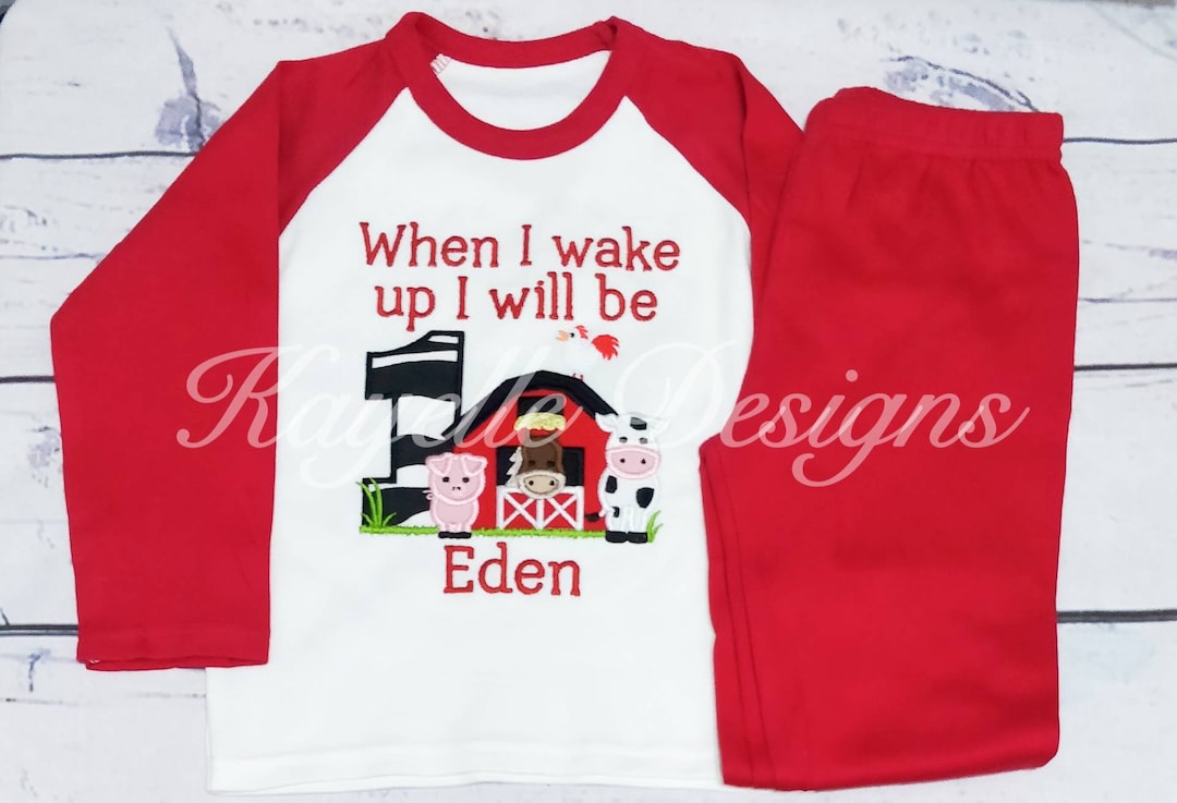 Children Personalised Farm Birthday Pyjamas| Birthday | Farm Animal ...