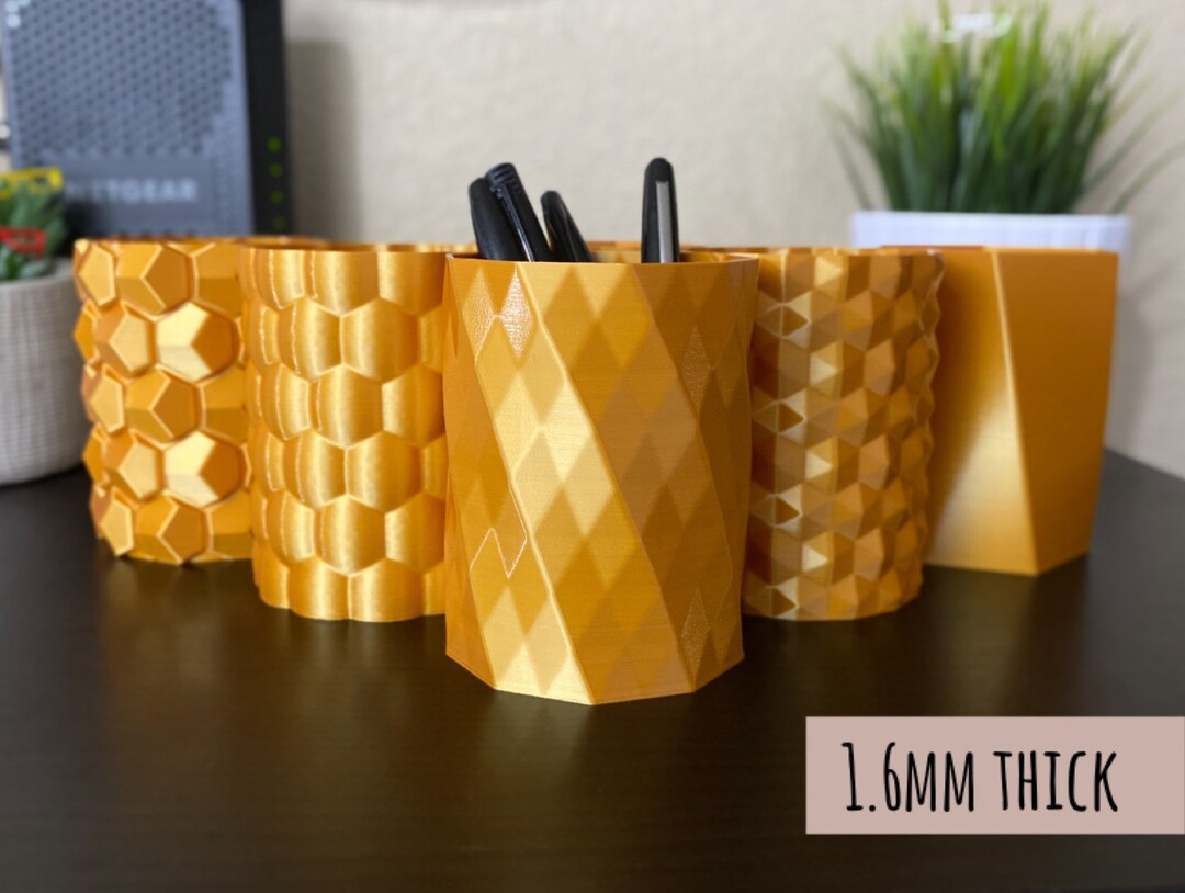 Thicker Solid Gold Pencil Holders Pen Holders Pencil Cups Pen Cups RC ...