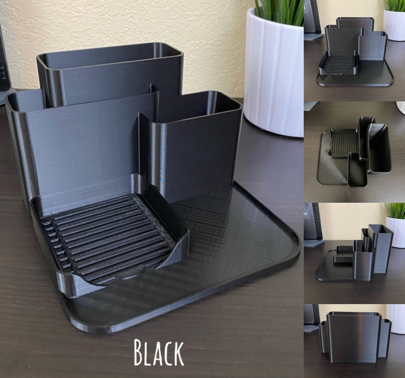 Desk Organizer | Multi- Section Pencil Holder | 3D Printed | Sticky ...