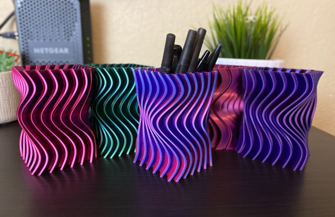 Wavy Pencil Holder Wavy Pen Holder Wavy Pencil Cup Premium 3D Printed ...