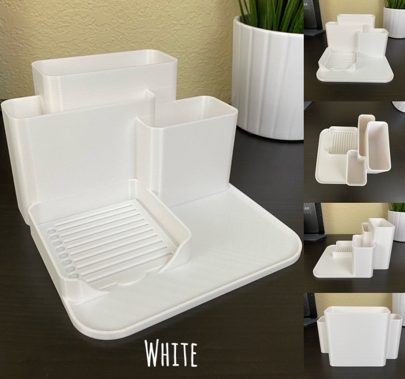 Desk Organizer | Multi- Section Pencil Holder | 3D Printed | Sticky ...