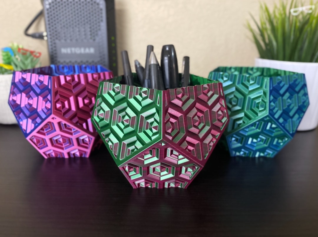 Dual Color Trinket Storage Pencil Holder Pentagon Hexagon Cups CV 3D ...