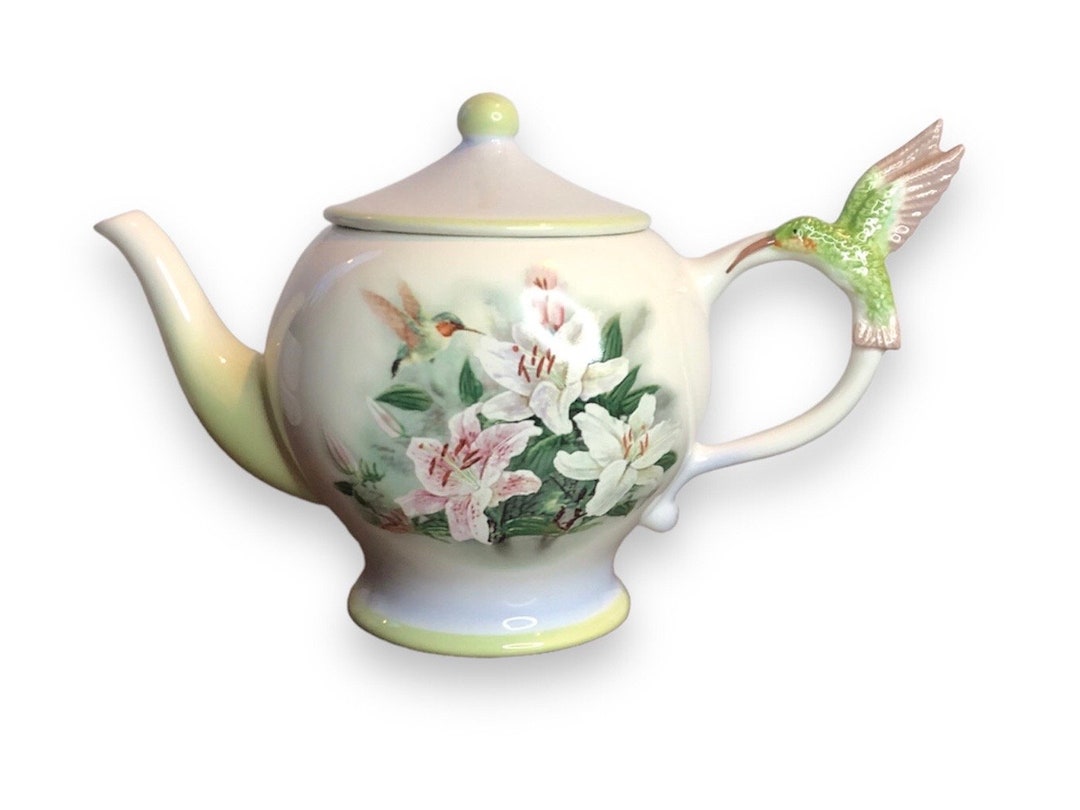 ON SALE Lena Licl Hummingbird Teapot, Decorative Humming Bird Porcelain ...