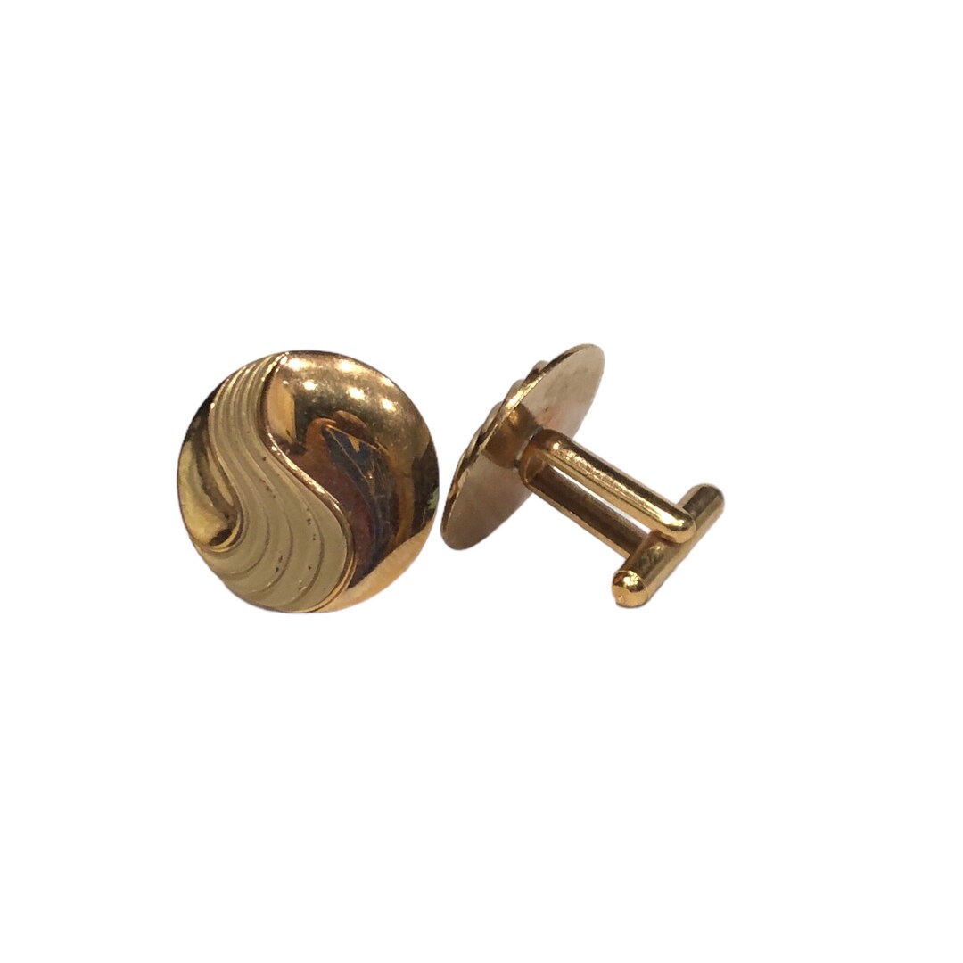 Vintage Cufflinks, Round Shaped for Men or Women, MCM Gold Color ...