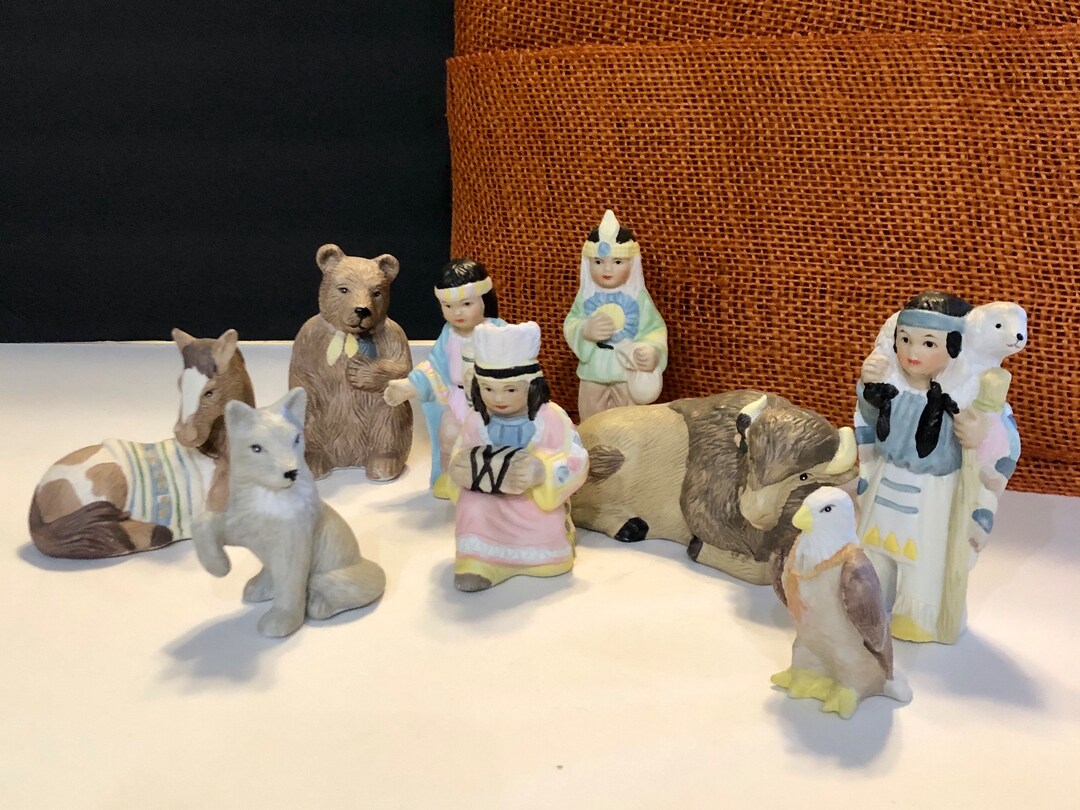 9 Piece 1992 House of Lloyd Native American Nativity Set - Etsy
