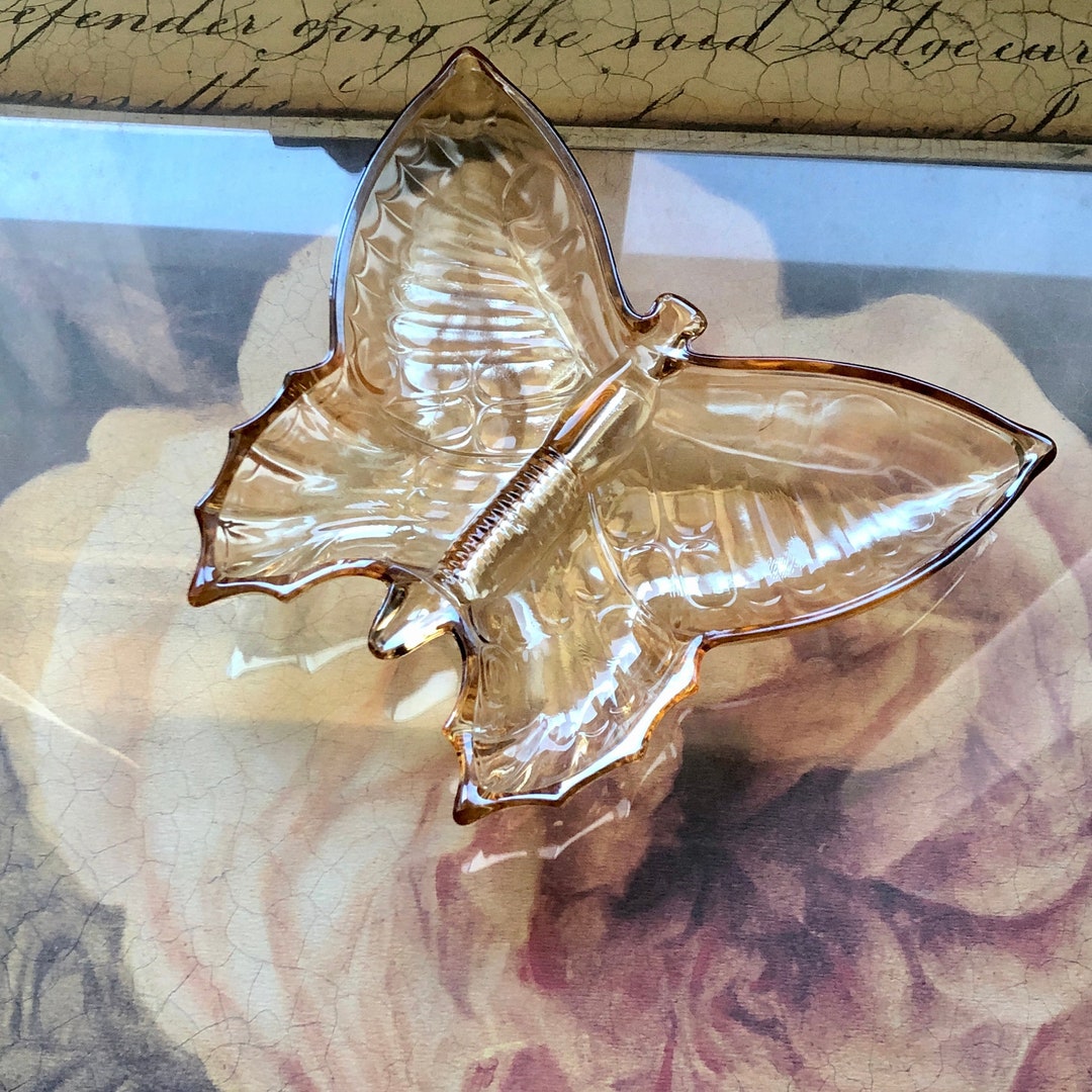 Divided Butterfly Tray Butterfly Dish Glass Buttefly Tray - Etsy