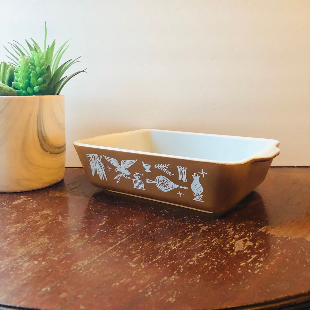 PYREX Americana Brown 1.5 Quart Casserole Dish, Pyrex Baking Dish ...