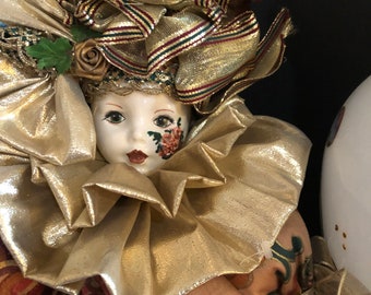 Porcelain Jester Clown Doll - Etsy