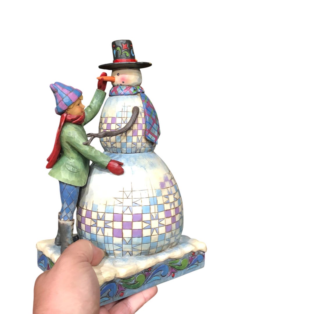Jim Shore Frosty Friends – Snowman and Boy Figurine, Enesco 10.5 ...