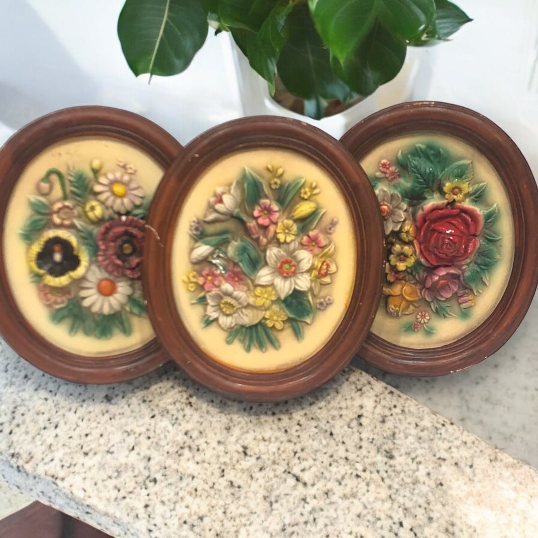 MCM Flower Wall Plaque Art: 1950s Japan - Etsy