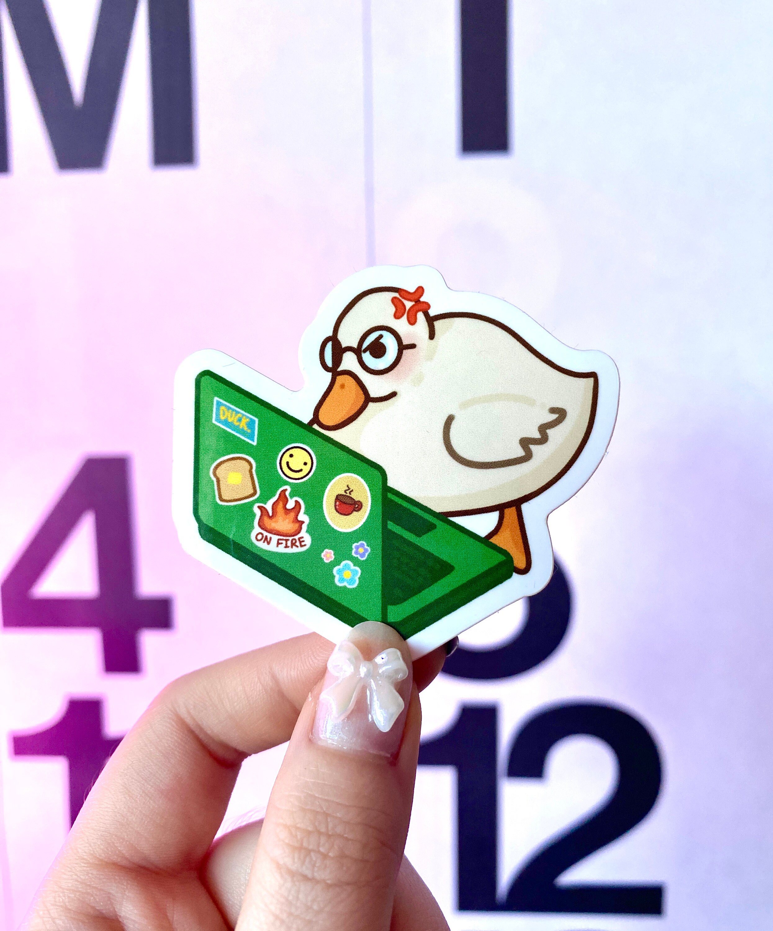 Laptop Duck Duck Sticker Funny Duck Sticker Cute Duck Sticker Angry ...