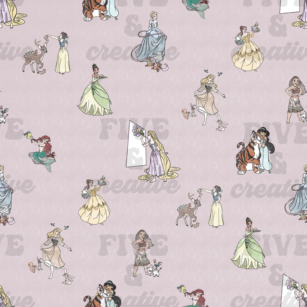 Princess Seamless PNG - Etsy