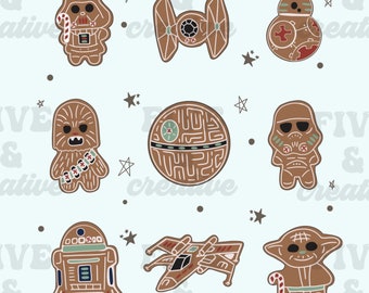 Gingerbread Cookie R2D2 SVG, PNG, Christmas, Star Wars, Instant Digital ...