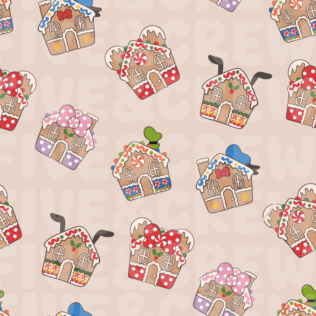 Mouse Gingerbread House Seamless - Etsy