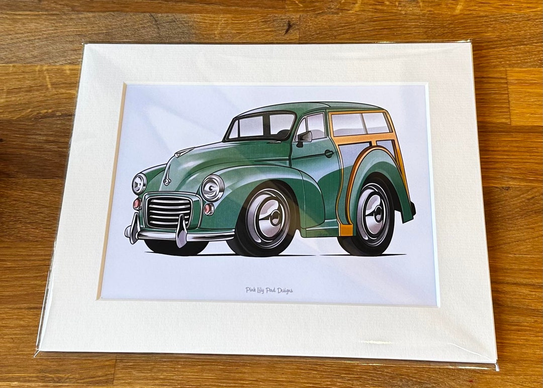 Morris Minor Traveller Cartoon Style Drawing - Etsy