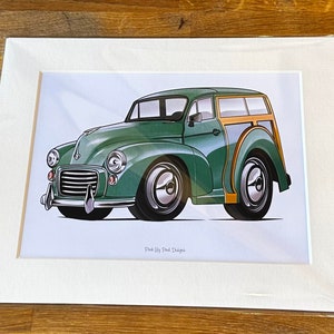 Morris Minor Traveller Cartoon Style Drawing - Etsy