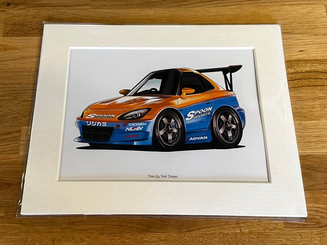 Spoon Honda S2000 Car Cartoon Style Drawing - Etsy