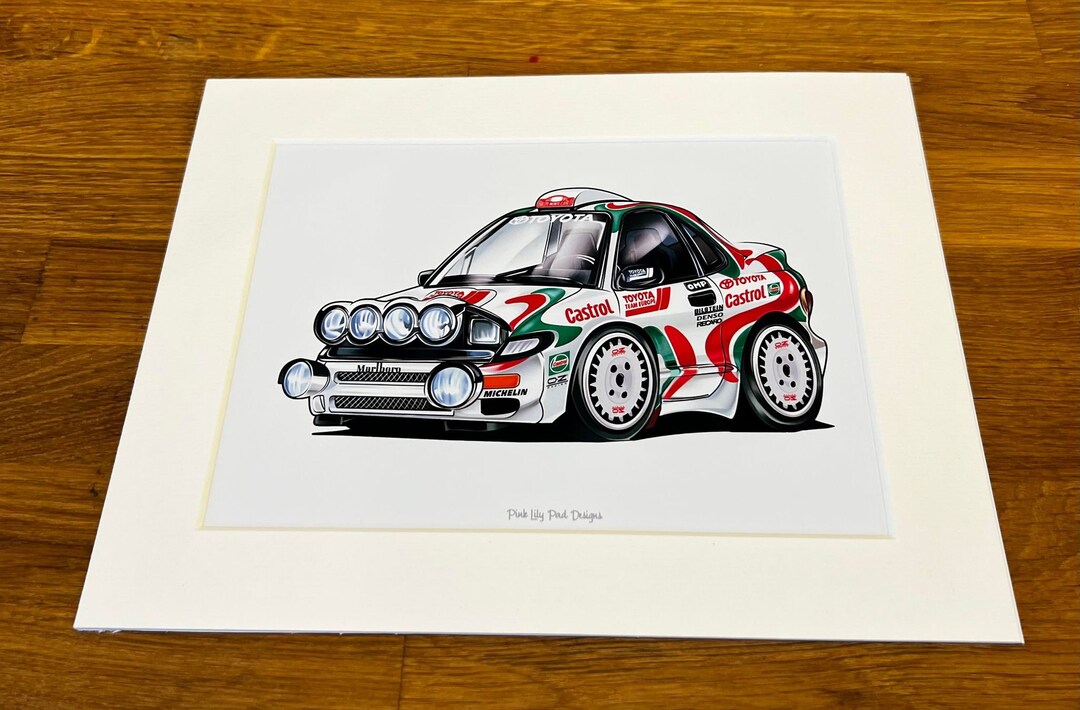 Toyota Celica GT4 Cartoon Mounted Print Pink Lily Pad Artwork Ready to Frame - Etsy