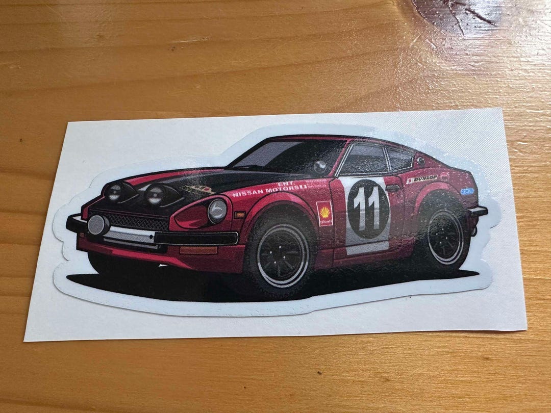 Datsun 240z Rally Car Cartoon Style Sticker - Etsy