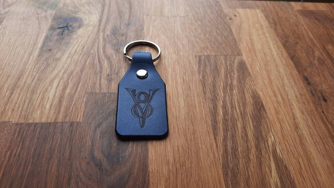 V8 Leather Key Ring Key Fob - Etsy
