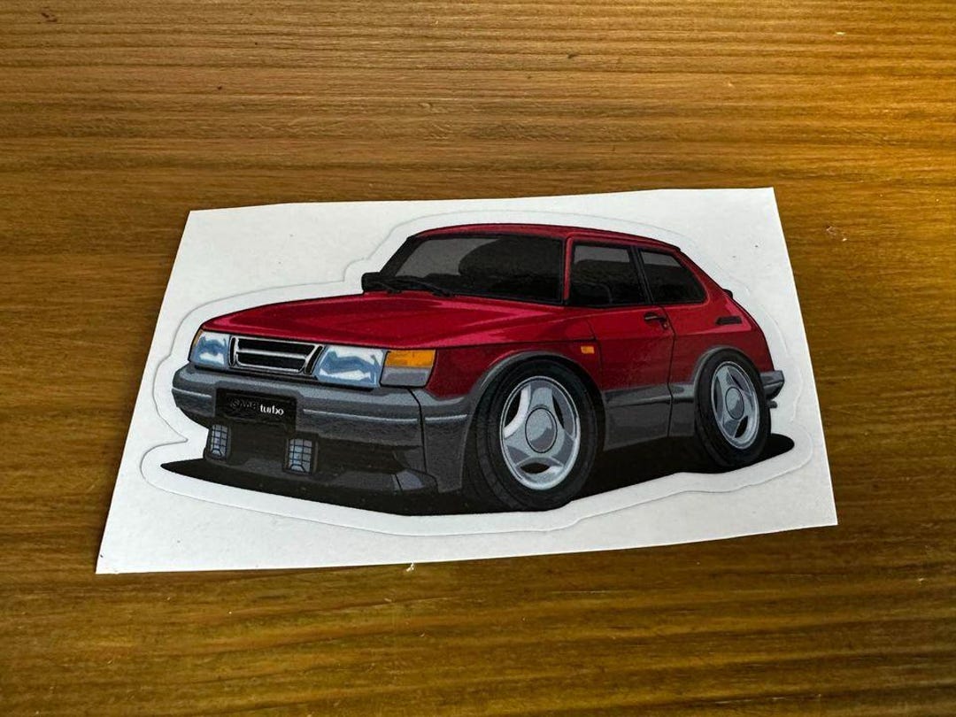 Saab 900 Cartoon Style Sticker - Etsy