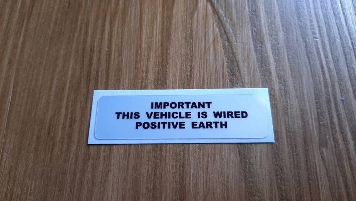 Earth Polarity Sticker Negative Earth / Positive Earth | Etsy