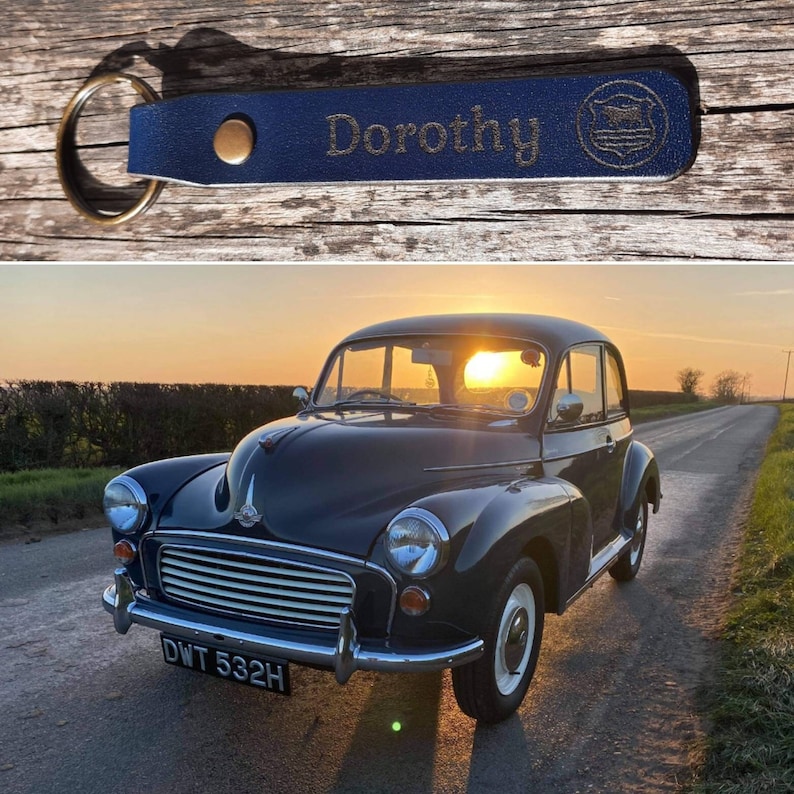 Morris Minor Logo Personalised Leather Key Ring - Etsy