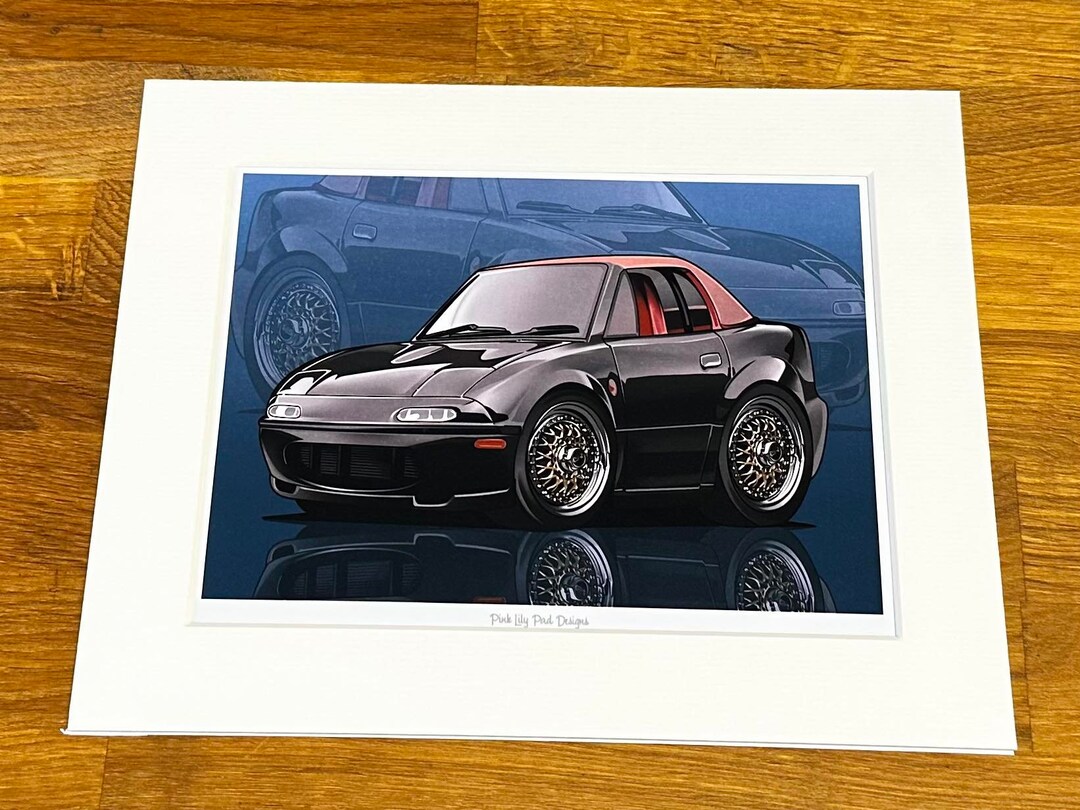 Mazda MX5 Cartoon Style Drawing - Etsy