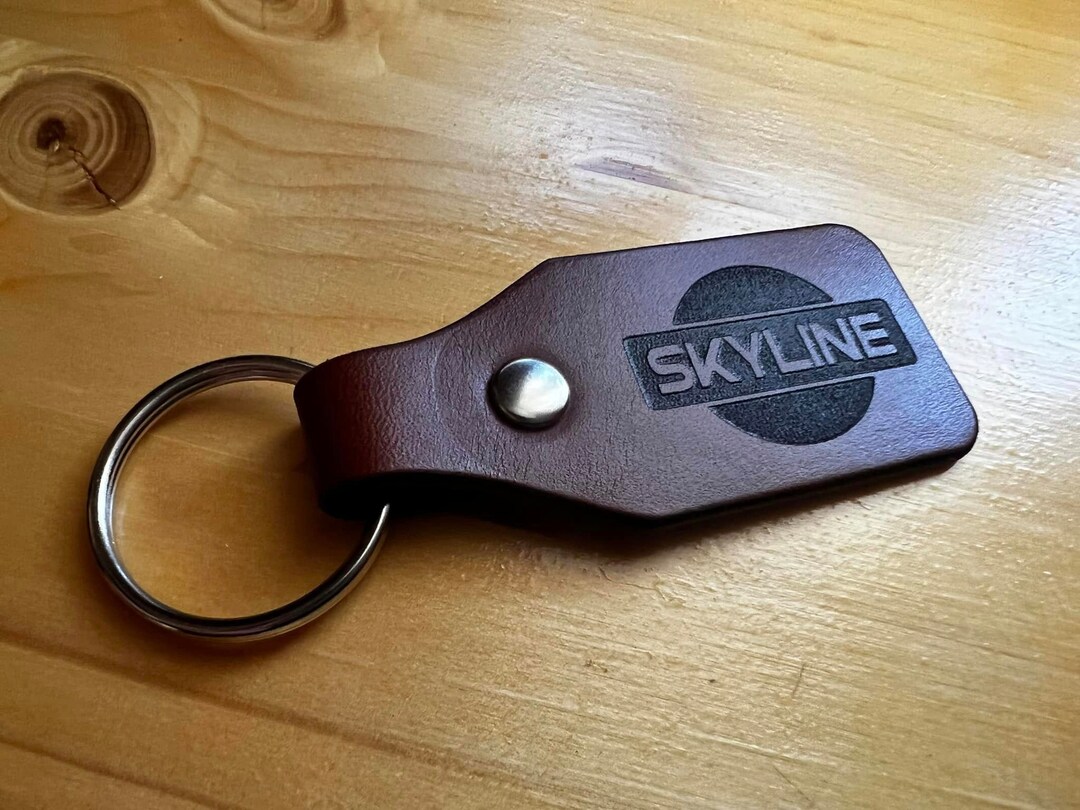Skyline Leather Key Ring Key Fob - Etsy