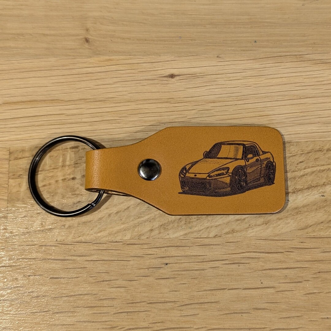 S2000 Cartoon Laser Engraved Italian Leather Key Ring - Etsy